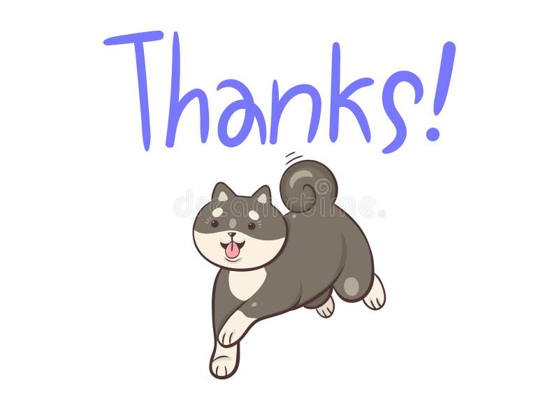 Postcard from Shiba Inu. Thanks. Vector Graphics Stock Illustration ...