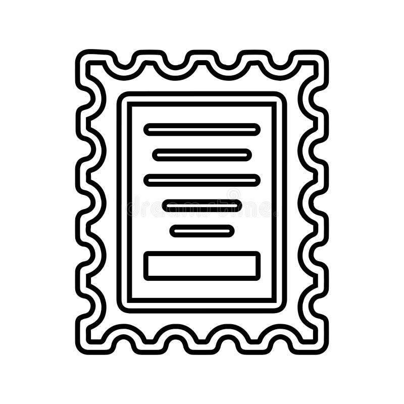 Postcard, Stamp, Label Line Icon. Outline Vector Stock Illustration ...