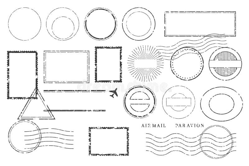 Postcard stamps and marks. stock vector. Illustration of aged - 144655477