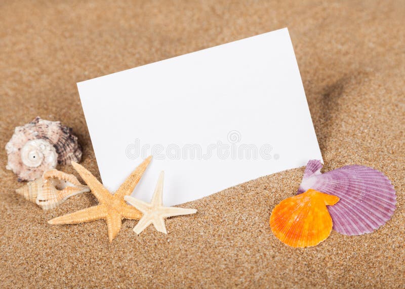 Postcard stock photo. Image of starfish, blank, beach - 62846068