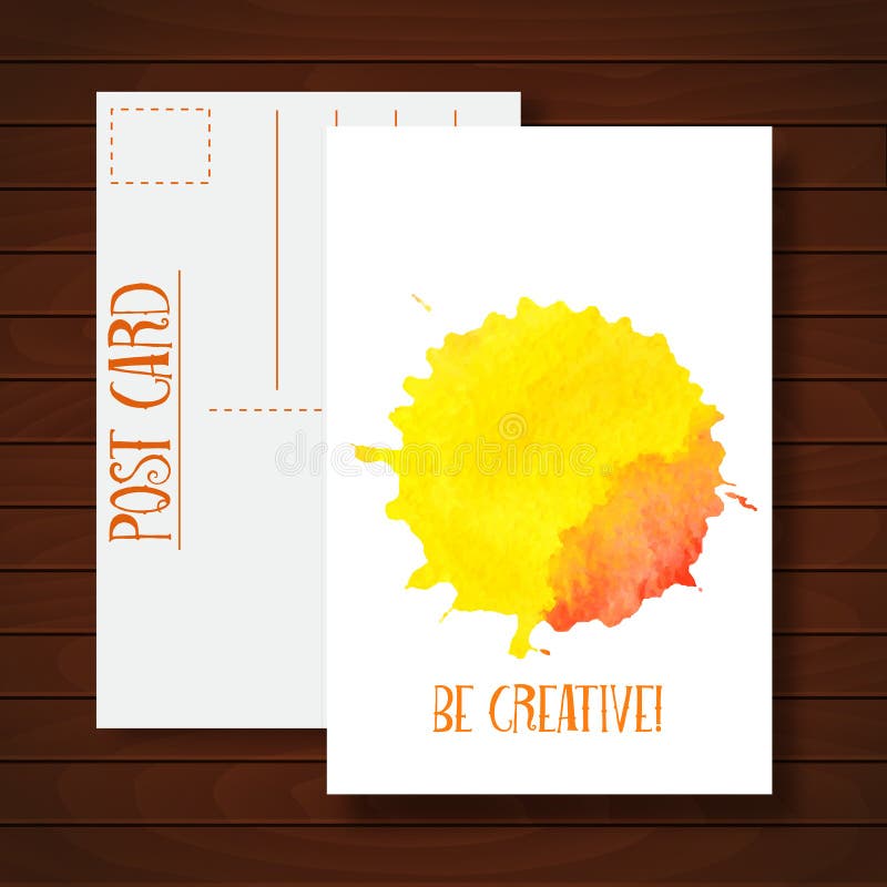 Postcard with Watercolor Abstract Background. Stock Vector ...