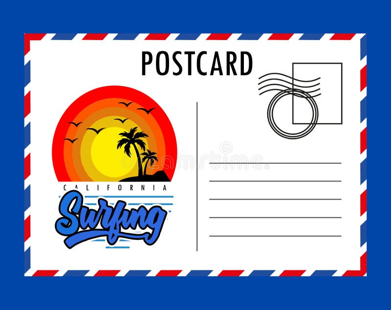 Postcard White Paper Blank Mockup. Stock Vector - Illustration of ...