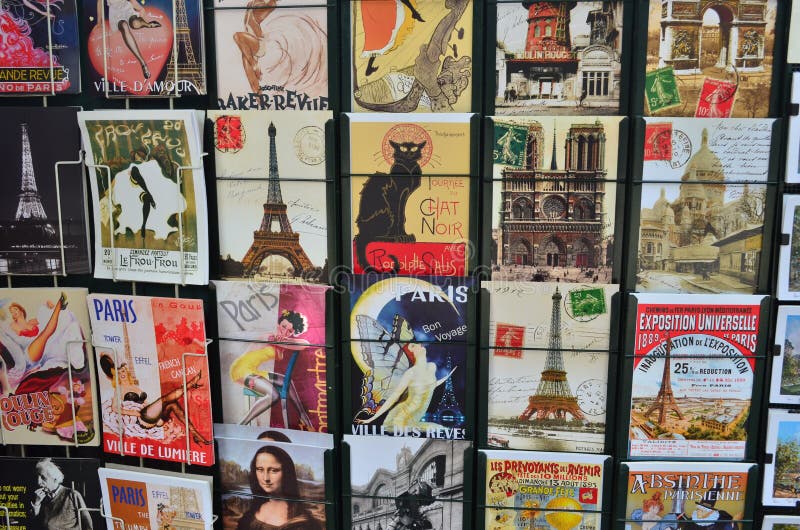 Postcards of Paris editorial stock photo. Image of eiffel - 57015928