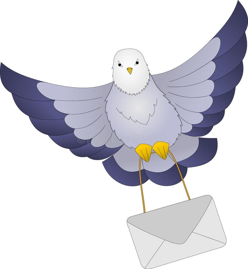 Witte Postduif met bericht stock illustratie. Illustratie bestaande uit ...
