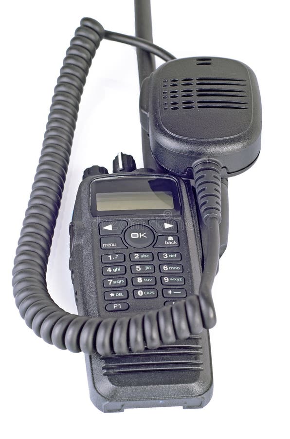 Poste Radio Portatif Professionnel Compact Noir. Photo stock - Image du ...