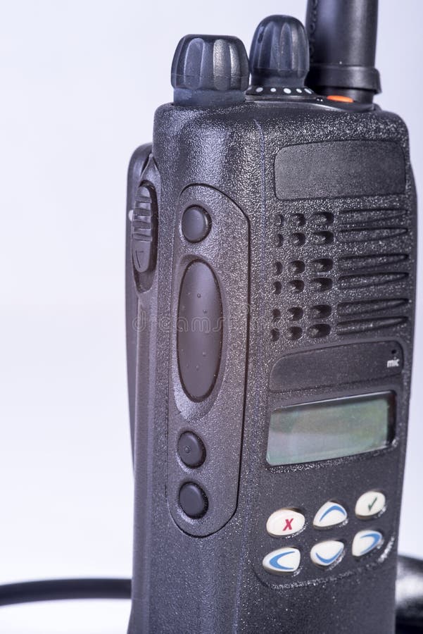 Poste Radio Portatif Professionnel Compact Noir. Image stock - Image du ...