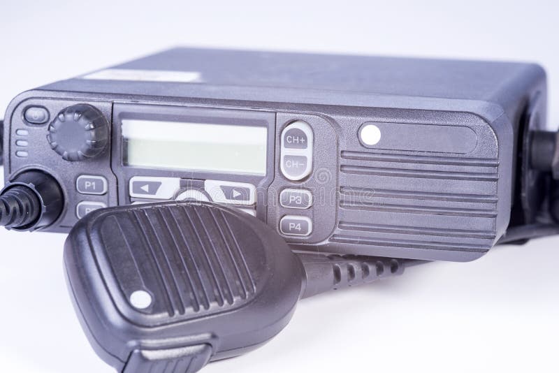 Poste Radio Portatif Professionnel Compact Noir. Image stock - Image of ...