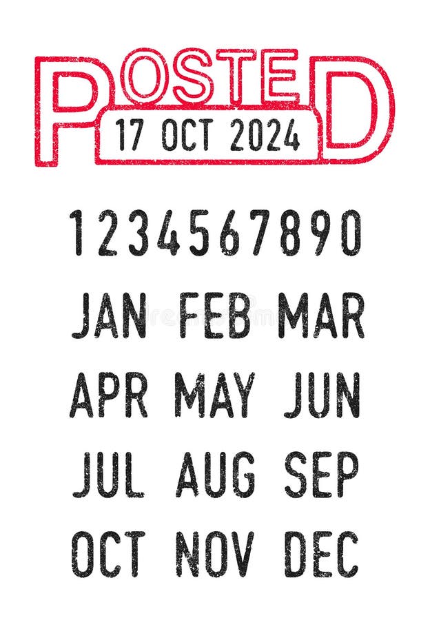 Posted and Dates Ink Stamps Stock Vector - Illustration of seal ...