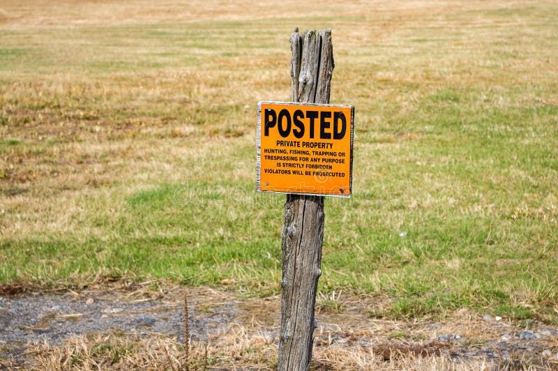 Posted No Trespassing Sign on a Tree Stock Image - Image of property ...