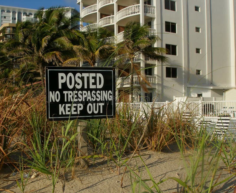 Posted No Trespassing Sign on a Tree Stock Image - Image of property ...