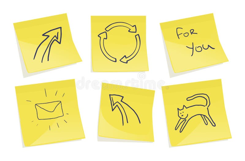 Posted notes stock illustration. Illustration of office - 42312819