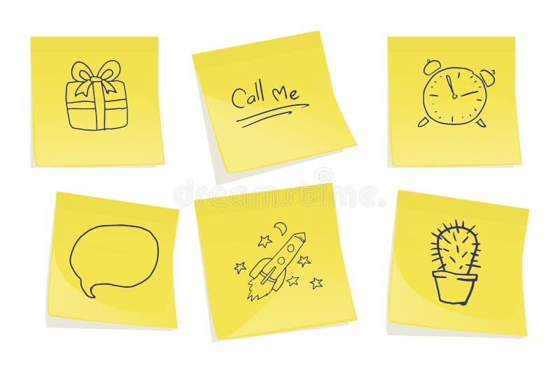 Posted notes stock illustration. Illustration of office - 42312819