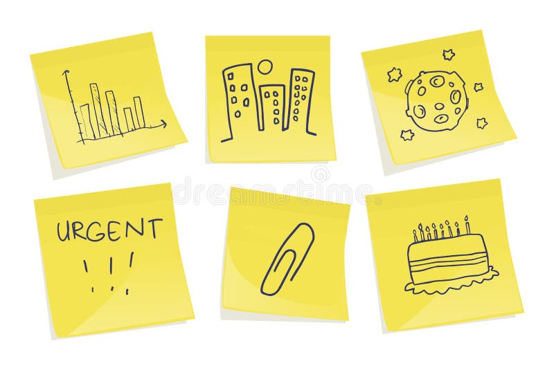 Posted notes stock illustration. Illustration of office - 42312819