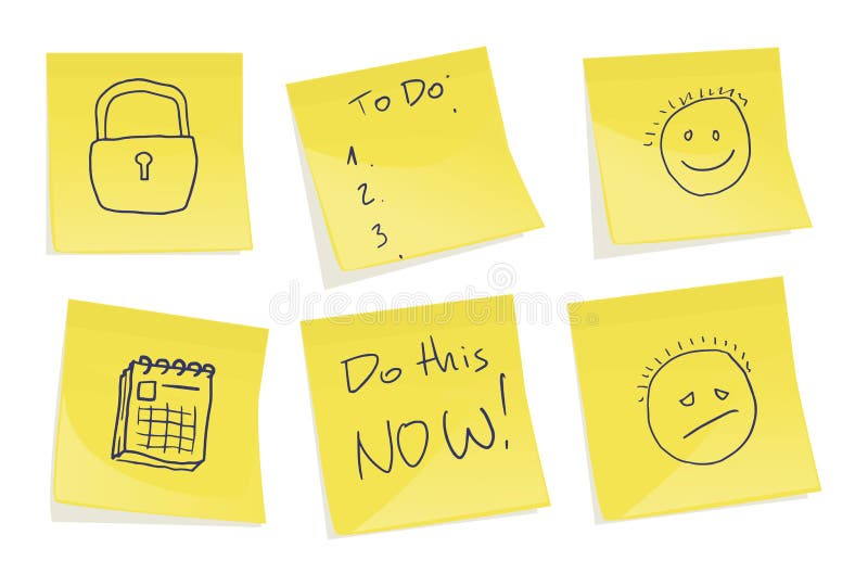 Posted notes stock illustration. Illustration of office - 42312819