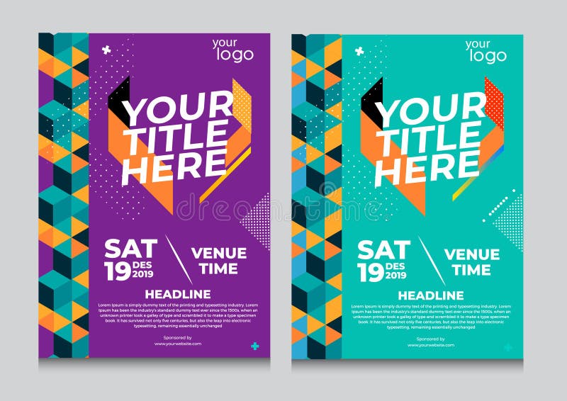 Minimal Geometric Design Set Book Cover with 2 Variation Color. Eps ...