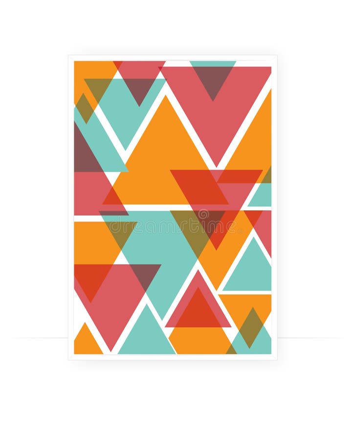 Minimalist Painting Abstract, Vector. Colorful Geometric Triangles ...