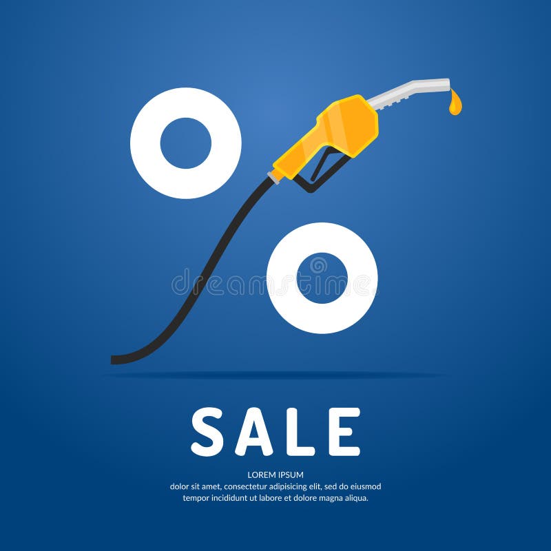 Poster Advertising a Discount on Fuel. Stock Vector - Illustration of ...