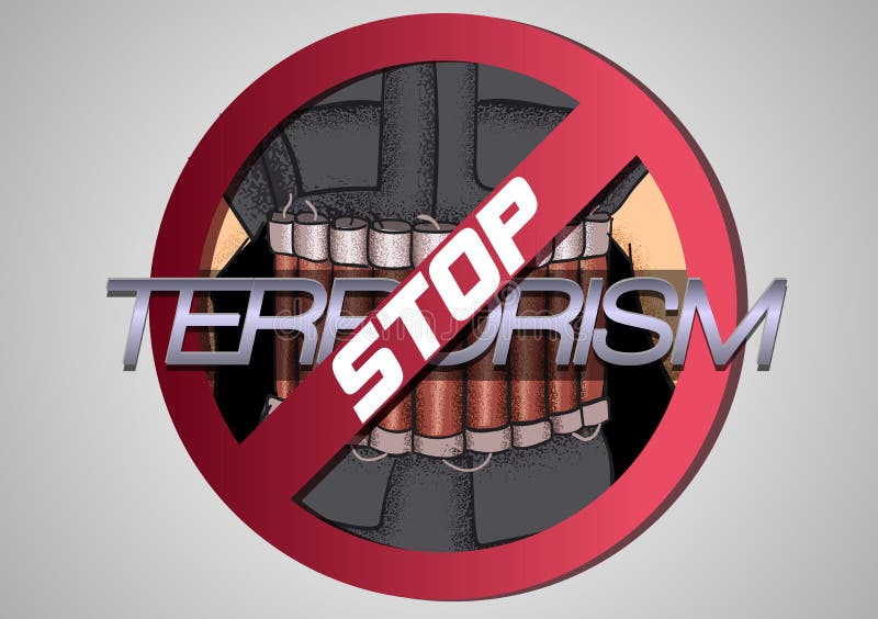 Poster against terrorism stock illustration. Illustration of peace ...