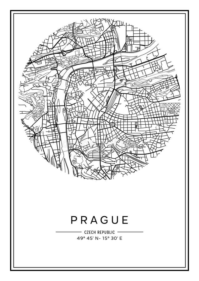 Prague Map Black White Stock Illustrations – 352 Prague Map Black White ...