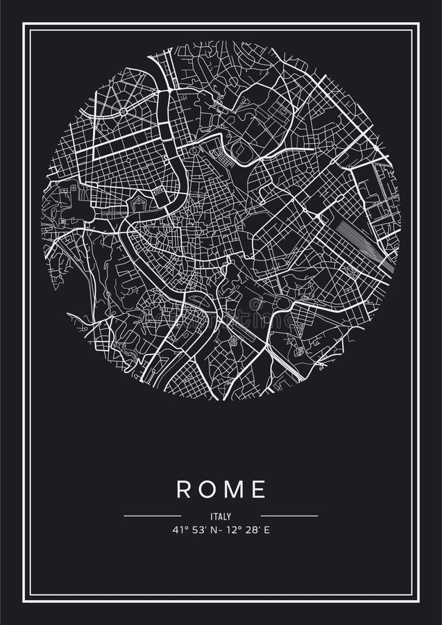 Rome Map Poster Stock Illustrations – 941 Rome Map Poster Stock ...