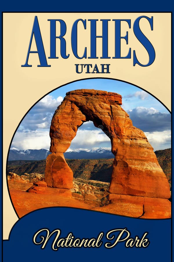 Utah Travel Poster or Sticker Stock Vector - Illustration of park ...