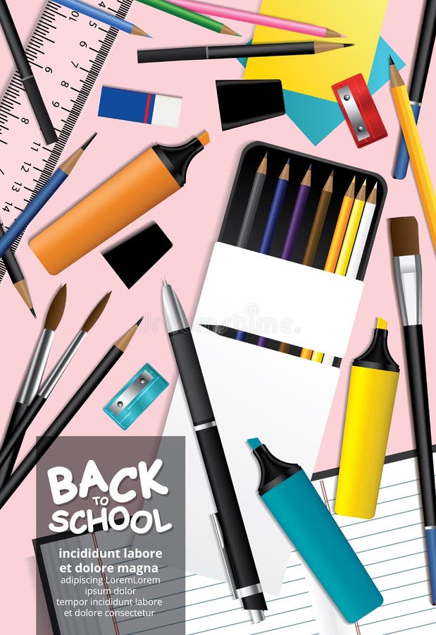 Poster Back To School Design Template Stock Vector - Illustration of ...