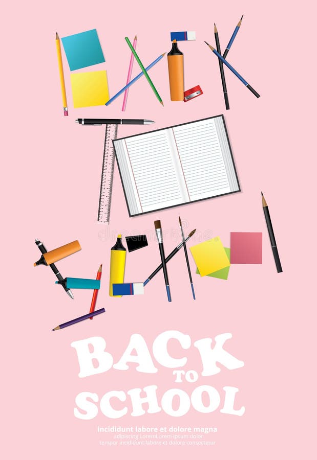Poster Back To School Design Template Stock Vector - Illustration of ...