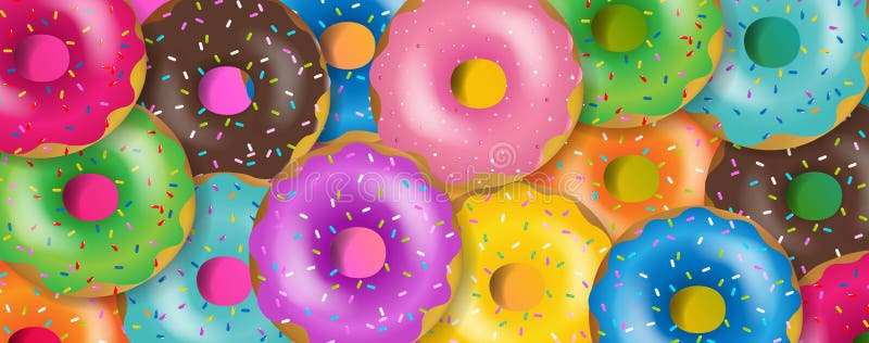 Poster Background with Bright Donuts Stock Vector - Illustration of ...