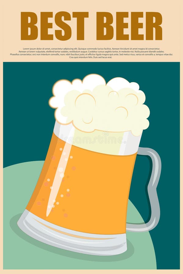 Poster Best Beer Poster Style Stock Vector - Illustration of vector ...