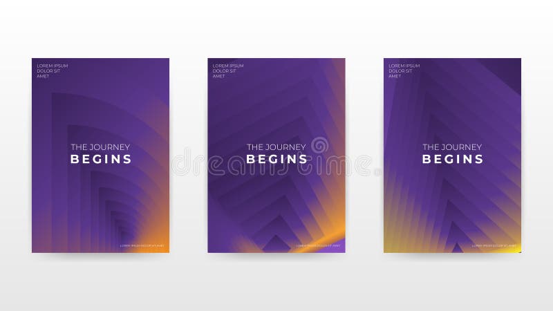 Set of Purple Abstract Geometry Background Templates Stock Vector ...