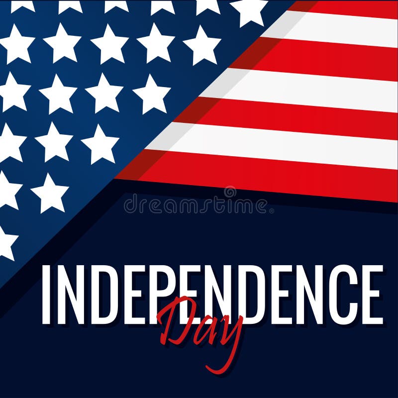 Poster Big Flag Usa Independence Vector Illustration Stock Vector ...