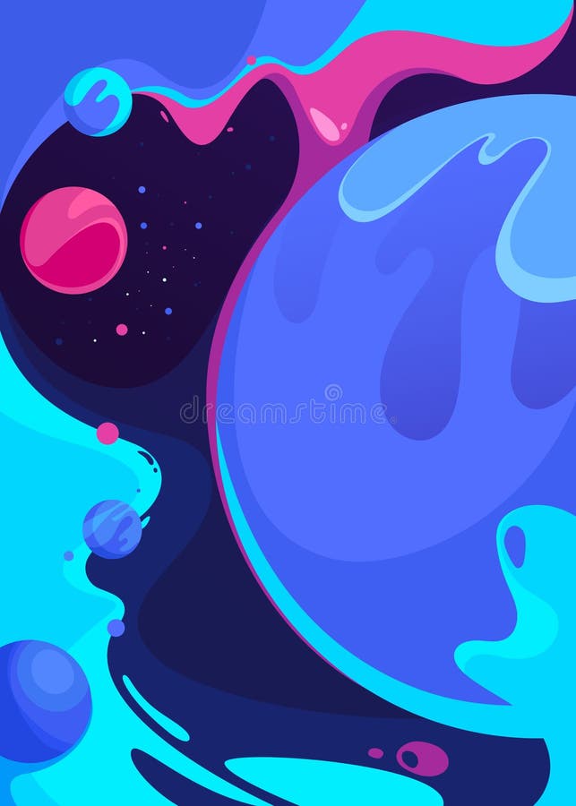 Poster with Big and Small Planets. Stock Vector - Illustration of ...