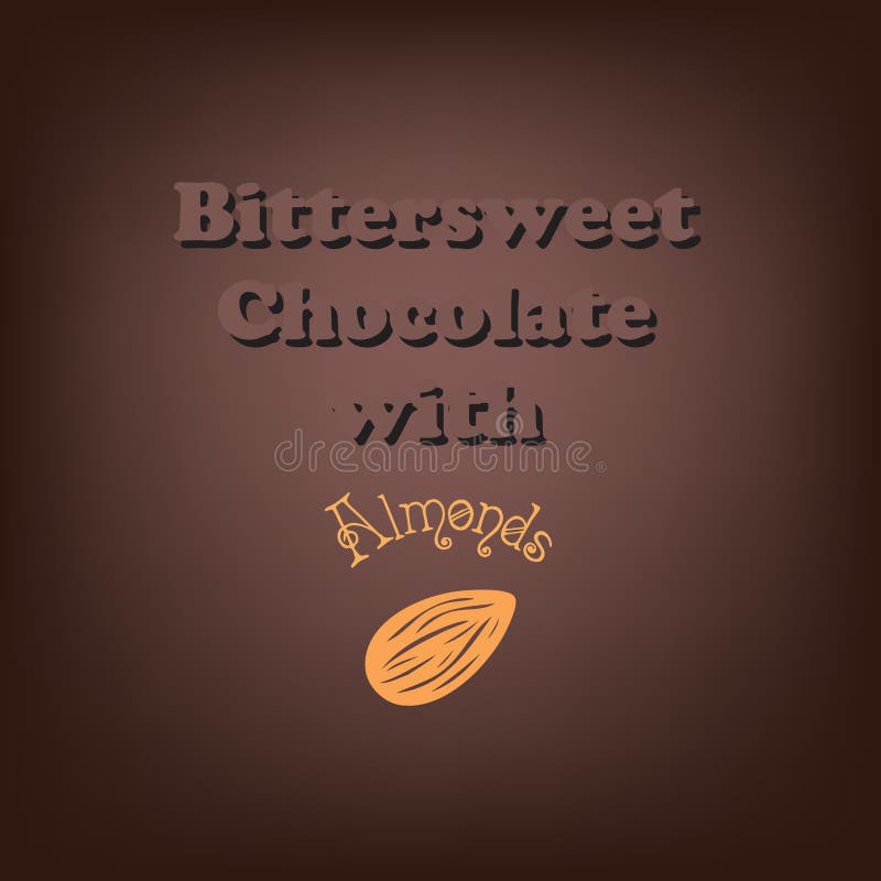 Poster Bittersweet Chocolate with Almonds Stock Vector - Illustration ...