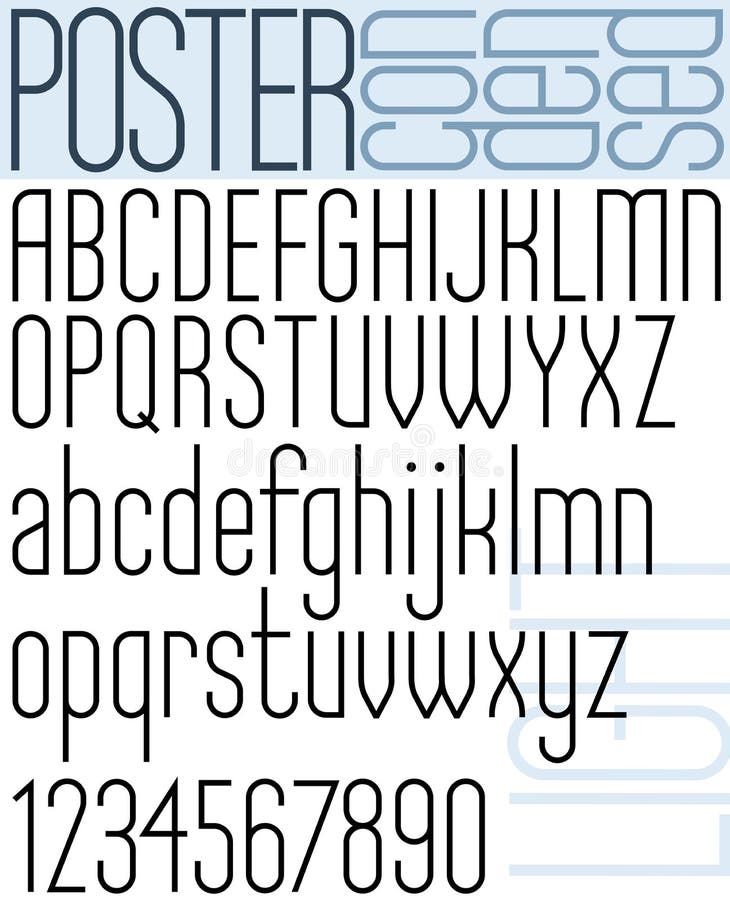 Poster Black Striped Geometric Stylish Font and Numbers Stock Vector ...