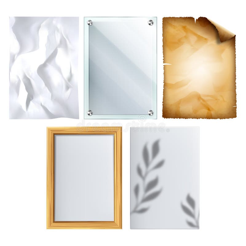 Poster Blank Paper and Parchment Frames Set Vector Stock Illustration ...