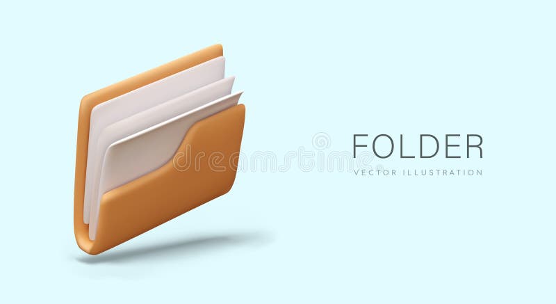 Poster with Blue Background with Folder with Documents and Place for ...