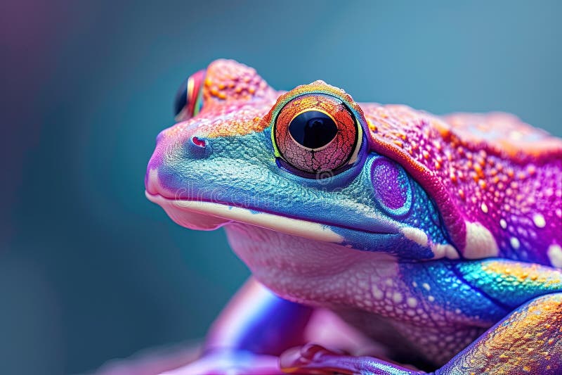Poster of Bright Colorful Frog. Generative AI Stock Illustration ...