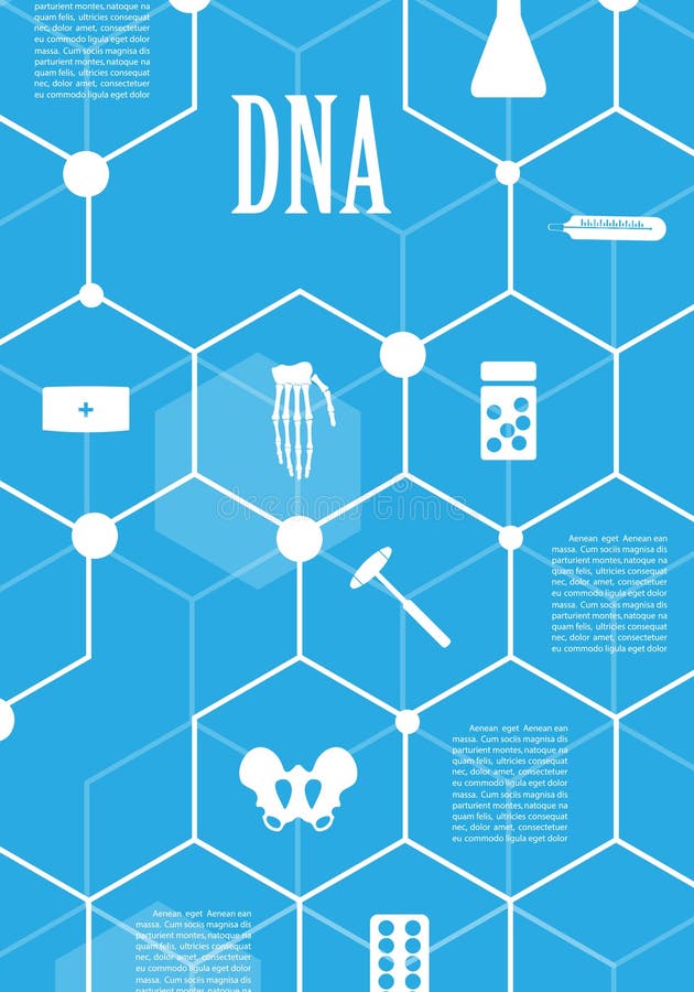 DNA Abstract Geometric Background, Layout in A4 Set Technology Brochure ...