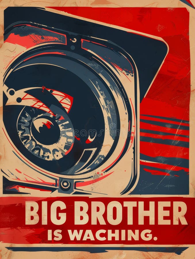 A Poster of a Camera with the Words Big Brother is Watching Stock ...