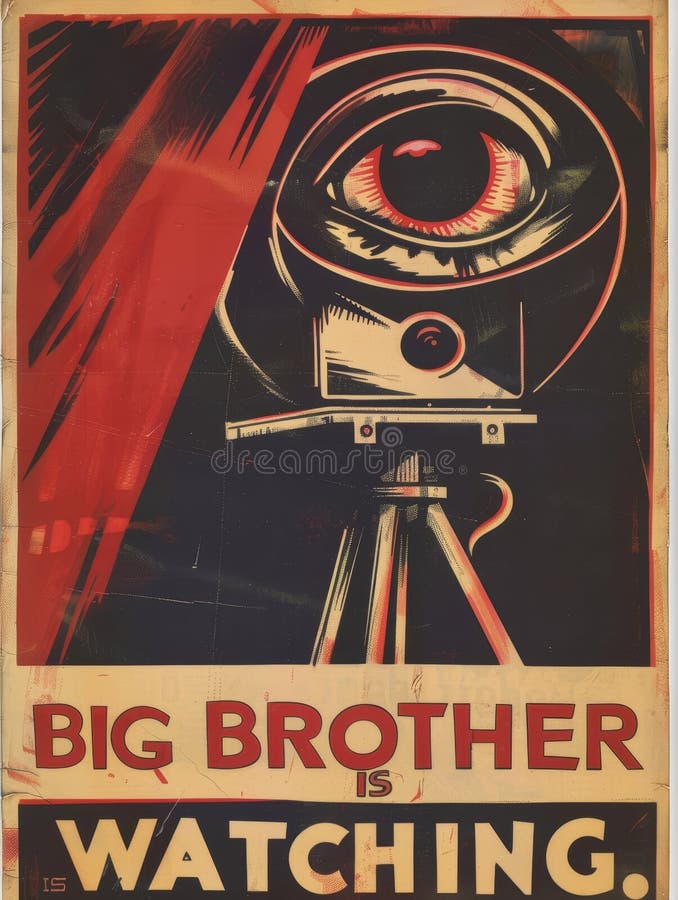 A Poster of a Camera with the Words Big Brother is Watching Stock ...