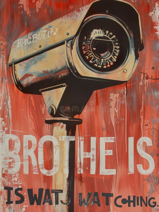 A Poster of a Camera with the Words Big Brother is Watching Stock ...