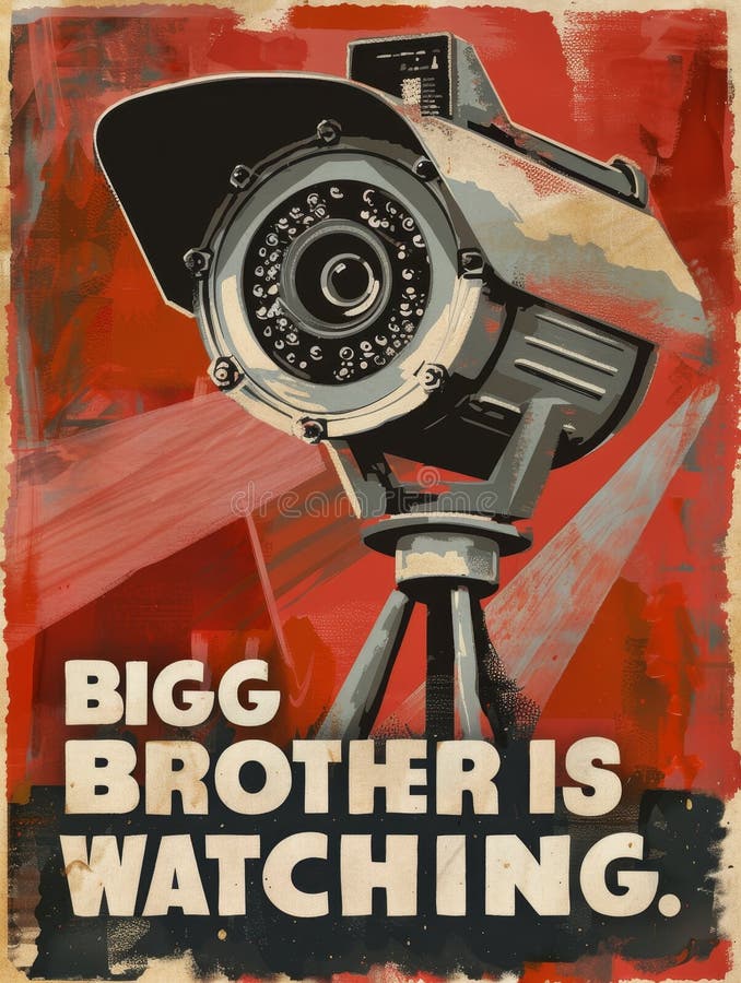 A Poster of a Camera with the Words Big Brother is Watching Stock ...