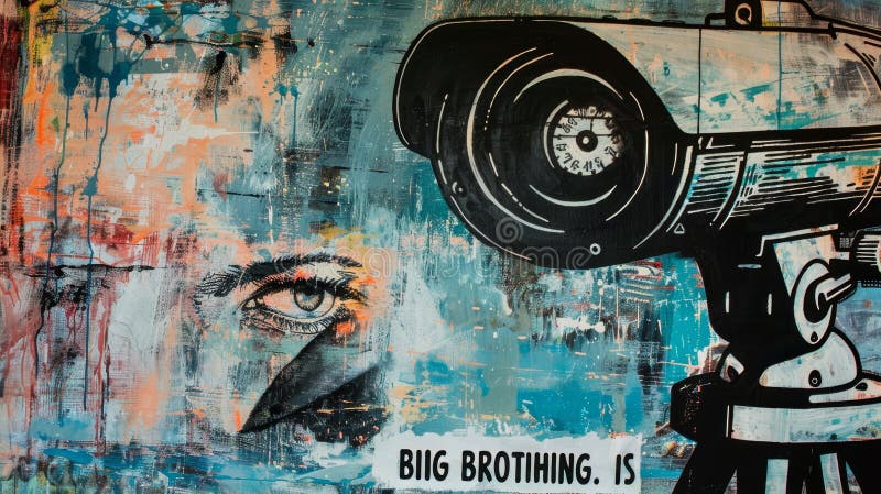 A Poster of a Camera with the Words Big Brother is Watching Stock ...