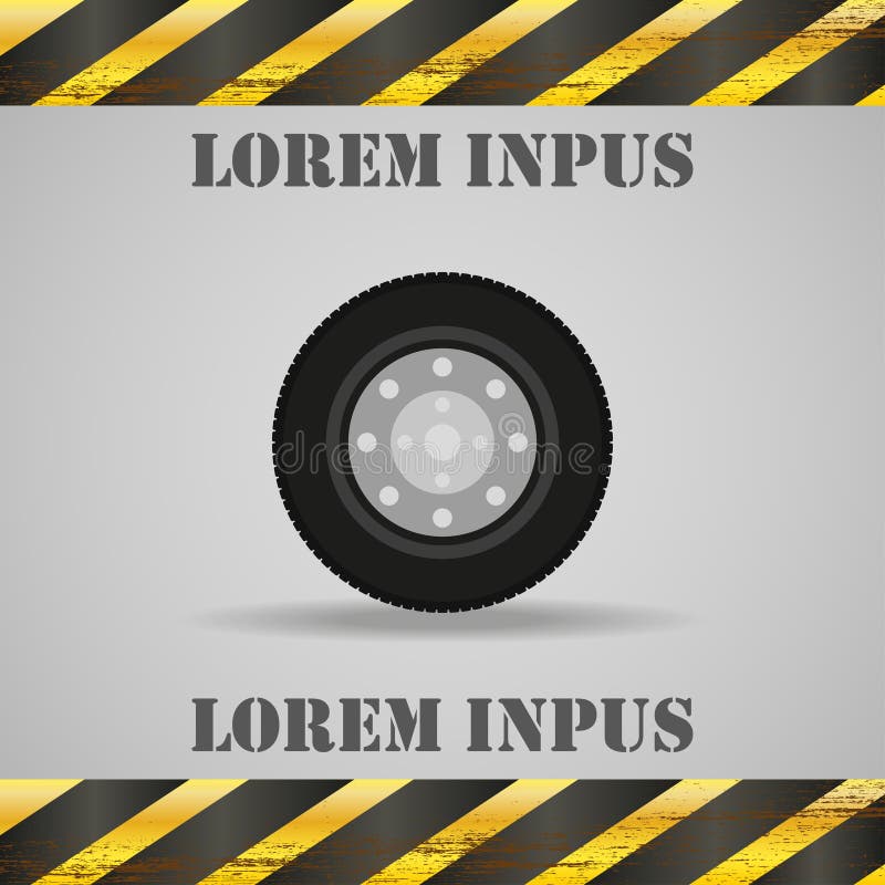 Poster with a Car Wheel and Place for Text Stock Vector - Illustration ...