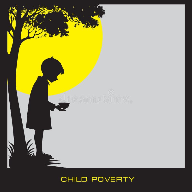 Poster Child Poverty stock illustration. Illustration of text - 341071398
