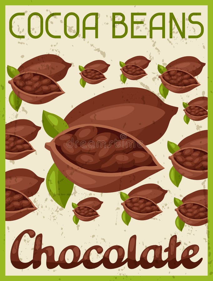 Poster with Chocolate Bar in Retro Style Stock Vector - Illustration of ...
