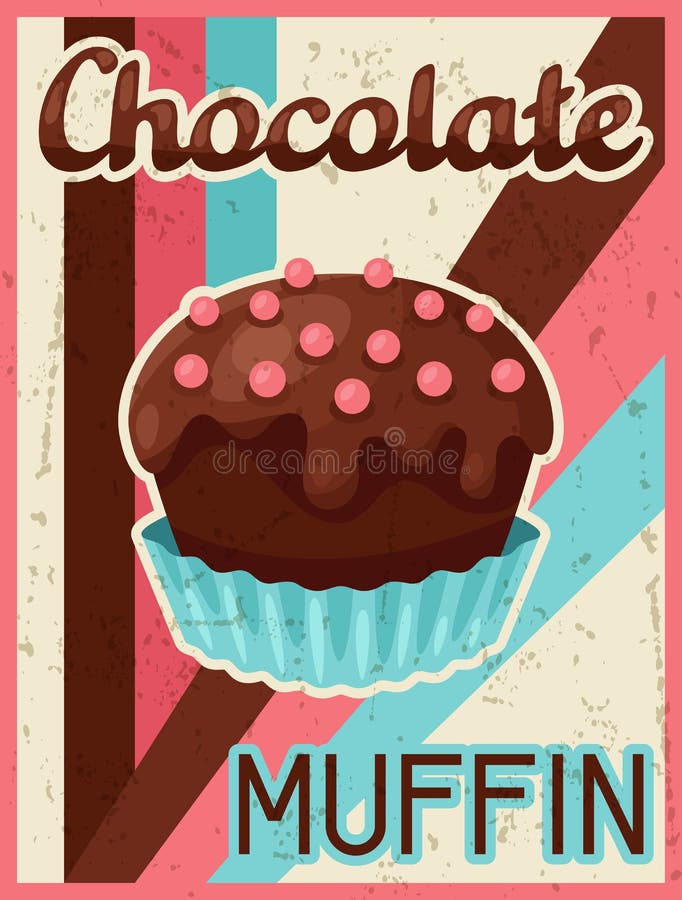 Poster with Chocolate Bar in Retro Style Stock Vector - Illustration of ...