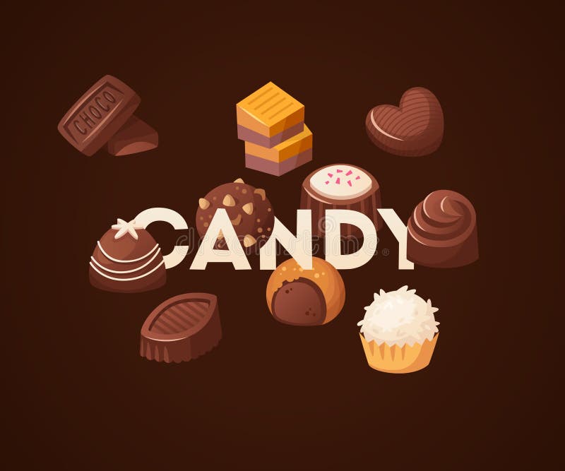 Word candy made of candies stock illustration. Illustration of ball ...