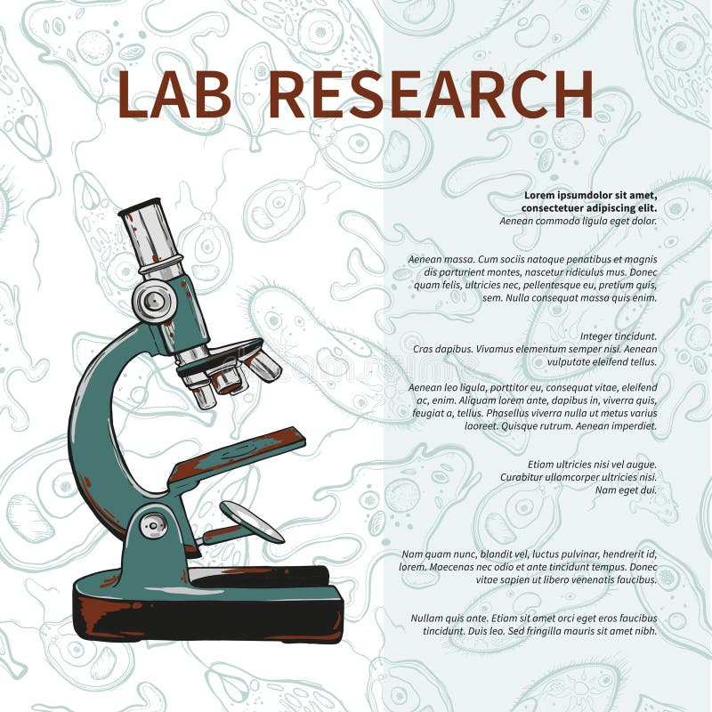 Poster of Cientific Laboratory with Microscope on Seamless Pattern ...