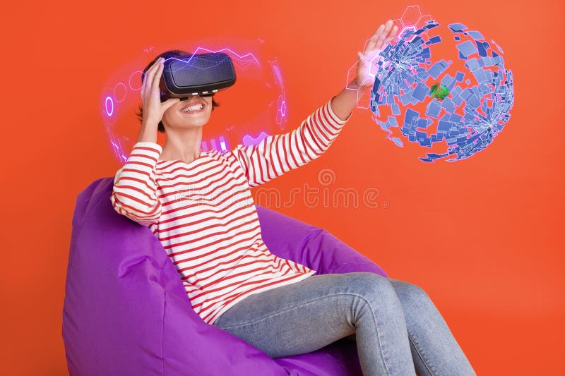 Poster Collage Realistic Web Template of Lady Businessman Work on ...